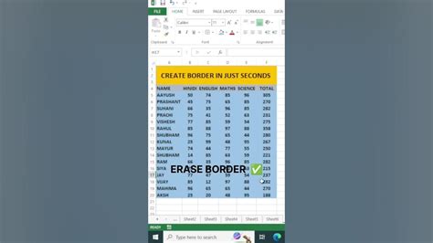 Add Borders And Erase It In Just Seconds 😱 Excel Msword Seekhoshorts