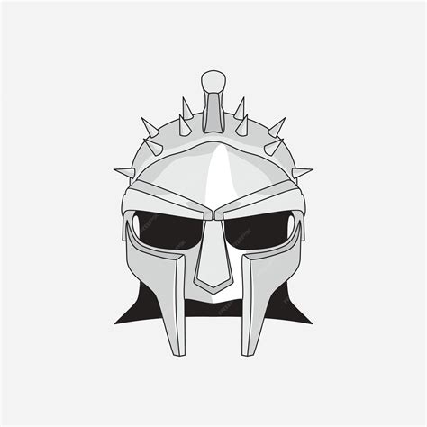 Premium Vector Gladiator Spike Helmet Flat Design