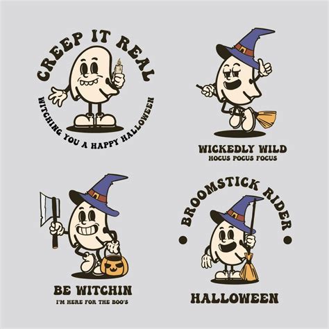 Halloween Ghost Vintage Cartoon 26780231 Vector Art At Vecteezy
