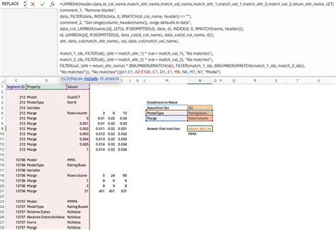 excel list of values where data matches across multiple rows stack
