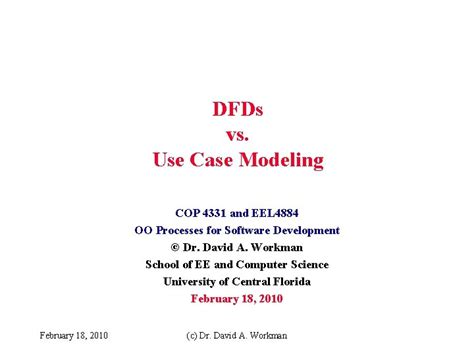 Dfds Vs Use Case Modeling Cop 4331 And