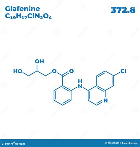 Anthranilic Acid Molecular Structure Isolated On Black Stock Illustration