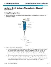 Using A Micropipette Parts Setting Volumes And Reading Course Hero