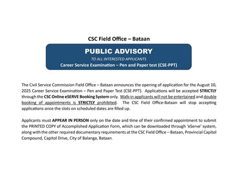 Advisory To All Applicants Career Csc Regional Office 3 Facebook