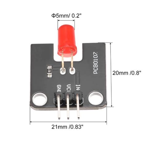 Modulo Emisor De Luz Led Para Arduino Microcontrolador De 5 Mm Rojo