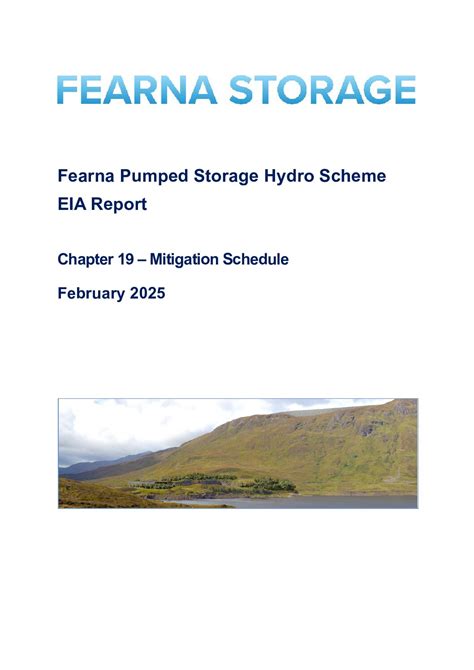 Volume 1 Chapter 19 Mitigation Schedule Fearna Storage