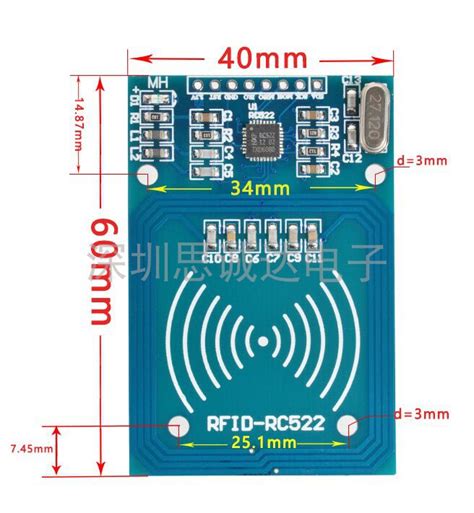 Mfrc522 Rc522 Mini Rfid Radio Frequency Ic Card Module 13 56mhz Sichengda