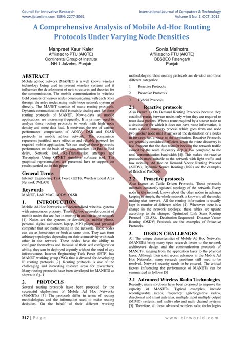 Pdf A Comprehensive Analysis Of Mobile Ad Hoc Routing Protocols Under