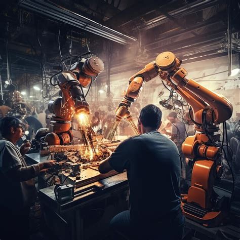 Premium Photo Robot Working Alongside Humans