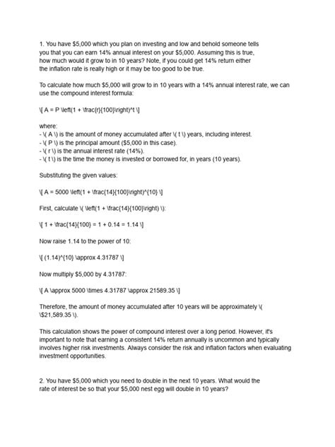 Excel And Compounding Pdf Interest Compound Interest