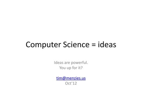 Computer Science Ideas Ppt