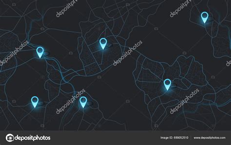 Multiple Destinations Isometric Gps Tracking Map Track Navigation Pins