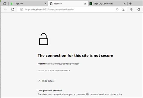 Bi Web Screen Unsupported Protocol The Client And Server Dont Support