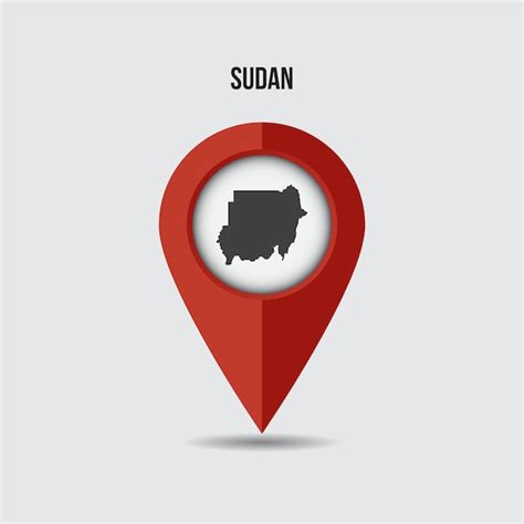 Premium Vector Sudan Map On Location Pin 3d Pointer With Map Isolated On A Background