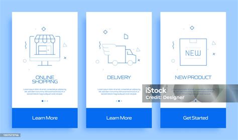플랫 아이콘이 있는 모바일 앱 페이지 화면을 켜고 쇼핑 및 소매 개념 Ux Ui 디자인 템플릿 벡터 일러스트레이션 0명에 대한 스톡 벡터 아트 및 기타 이미지 Istock
