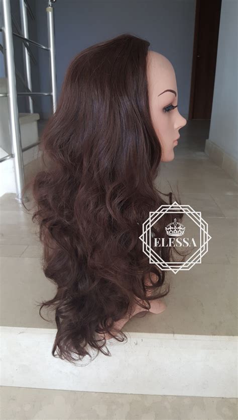 Луксозна Полуперука в Натурален Шоколадово Кафяв Естествен Цвят Elessa