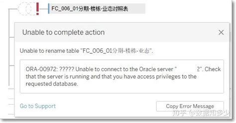 在tableau塔谱中关联时提示你没有权限，其实只是名称长度超限了，不是别的 知乎