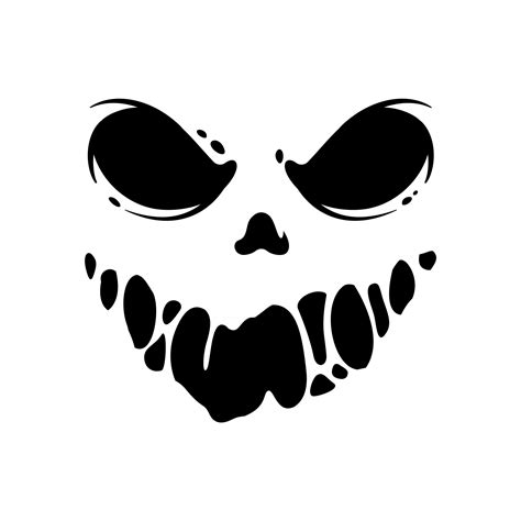 Scary Ghost Horror Face Silhouette Vector For Carving On Halloween