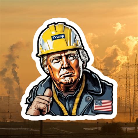 Donald Trump Hard Hat Sticker Construction Work Sticker Blue Collar