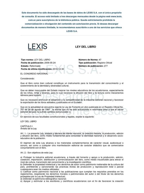 Ley Libro Pdf Libros Ecuador
