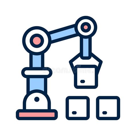 Robotic Automation An Amazing Icon Of Robotic Manufacturing Vector Stock Vector Illustration