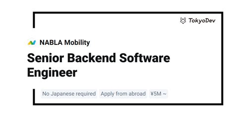 Senior Backend Software Engineer Nabla Mobility Tokyodev