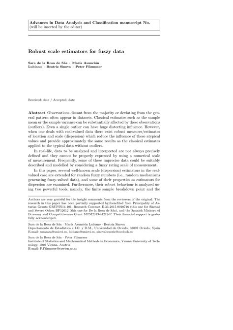 Pdf Robust Scale Estimators For Fuzzy Data