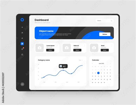 dashboard design desktop app with ui elements use for web application