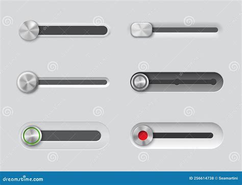 Ui Slider Bar Buttons Controls Interface Toggles Stock Vector Illustration Of Knob