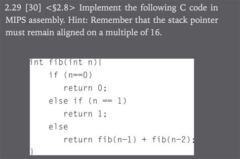 Solved 229 30 Implement The Following C Code In Mips