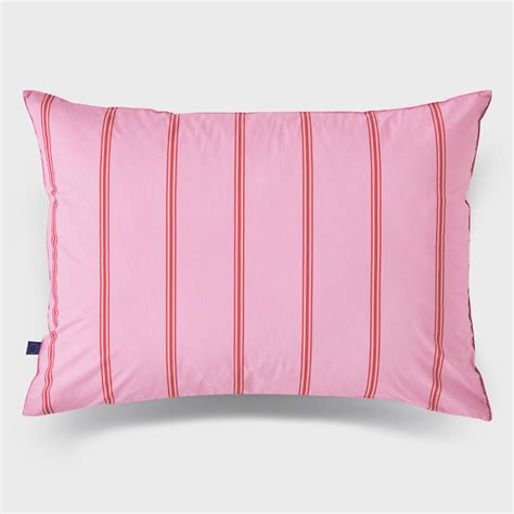 핀카 스트로베리스트라이프 패턴 레이어드 베개커버 50x70 2material 위시버킷