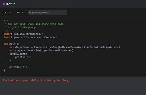 Bug Online Playground Is Not Working When Use `executorsnewsinglethreadexecutor