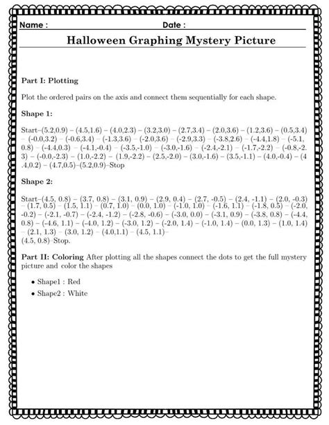 Halloween Graphing Using Coordinates 4 Quadrants Mystery Picture Math