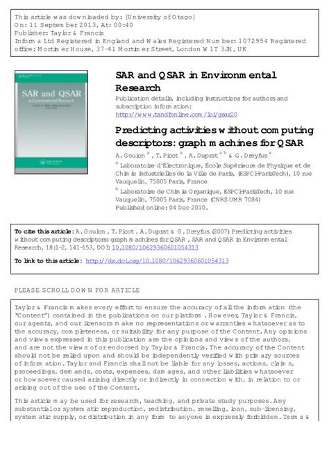 Pdf Predicting Activities Without Computing Descriptors Graph Machines For Qsar§ Dokumentips
