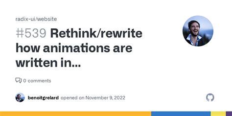 Rethinkrewrite How Animations Are Written In Demosexamples · Issue 539 · Radix Uiwebsite