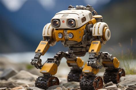 Robot Explorer Traversing Rough Terrain Premium Ai Generated Image