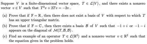 Solved Suppose V Is A Finite Dimensional Vector Space