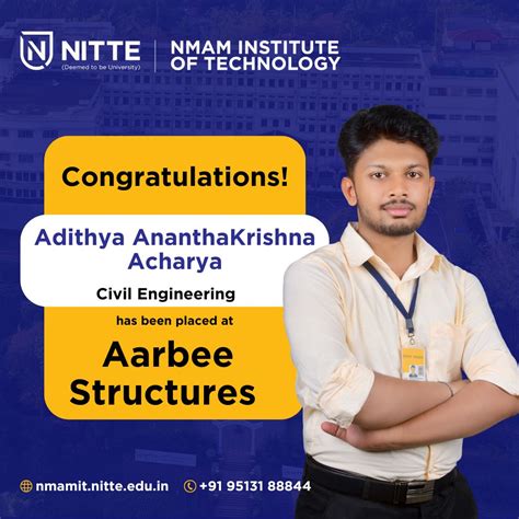 Placement Nmamit On Linkedin Nitteuniversity Nmamit Placements Jobs Civilengineering