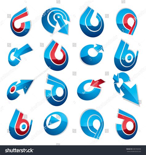 Vector 3d Simple Navigation Pictograms Collection เวกเตอร์สต็อก ปลอด