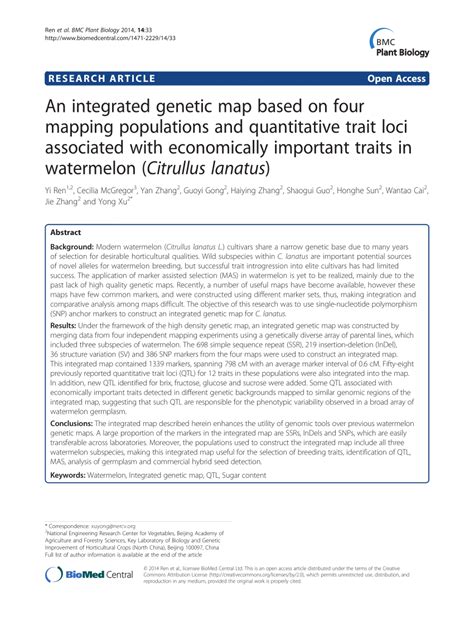 Pdf An Integrated Genetic Map Based On Four Mapping Populations And