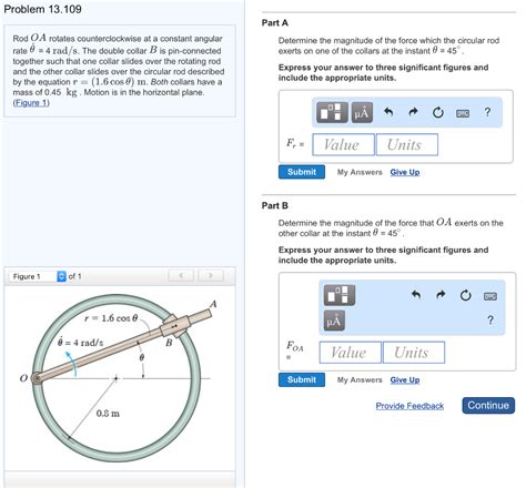 solved problem 13 109 part a rod oa rotates counterclockwise