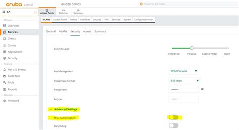 MAC Address Authentication Cloud Managed Networks