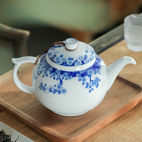 大号茶壶陶瓷单壶大容量家用饭店冲茶器青花老式中式凉水壶泡茶具 虎窝淘