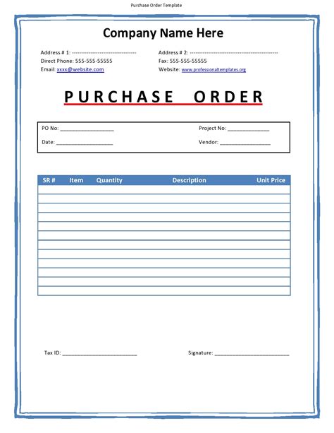 30 Free Purchase Order Templates Excel And Doc Templatearchive