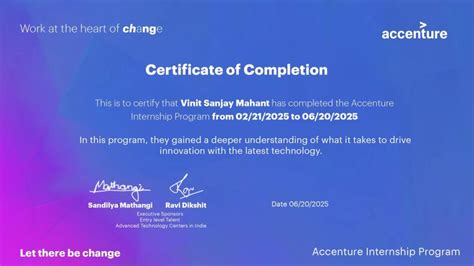 Accenture Internship Learning Grateful Careergrowth Vinit Mahant