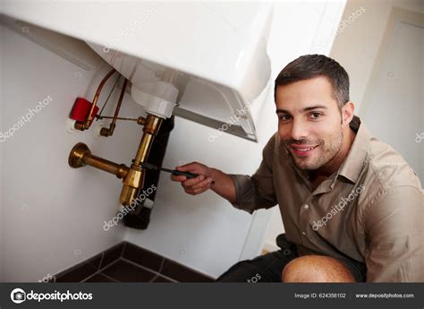 Hell Work Magic Your Pipes Portrait Attractive Babe Man Fixing Stock Photo PeopleImages Com