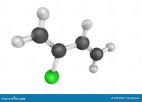 3d Structure Of Chloroprene A Colorless Liquid Which Is The Mon Stock Image Image Of