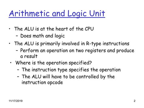 ALU And MIPS Arcitecture Introduction Pdf