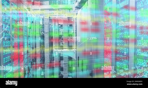 Financial And Stock Market Data Processing Against Computer Server Room
