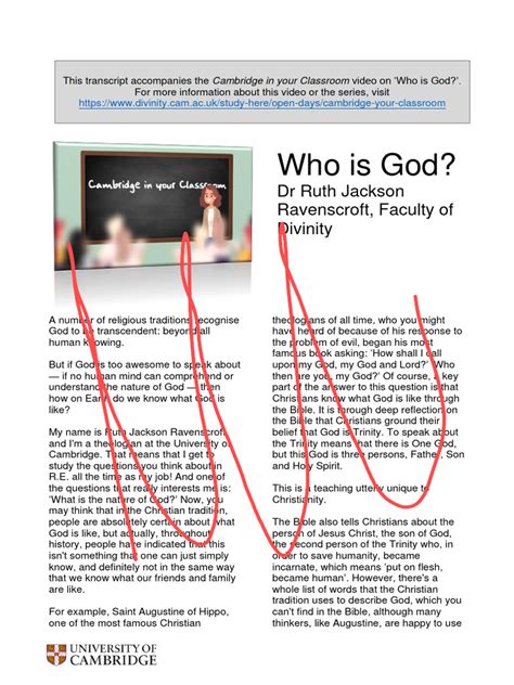 Who1 Is God Transcript E Pdf God Trinity